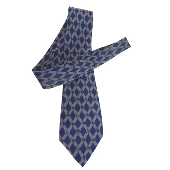 Valentino | Accessories | Valentino Silk Tie Bluegray Pinkred Flower ...